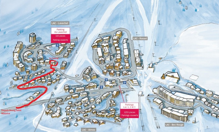 Plan d’accès – Location Tignes le Lavachet